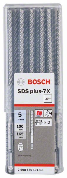 Hamer burgija SDS plus-7X Bosch 2608576191, 5 x 100 x 165 mm