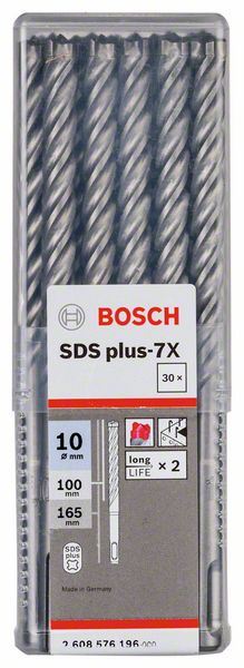 Hamer burgija SDS plus-7X Bosch 2608576196, 10 x 100 x 165 mm, 1 komad