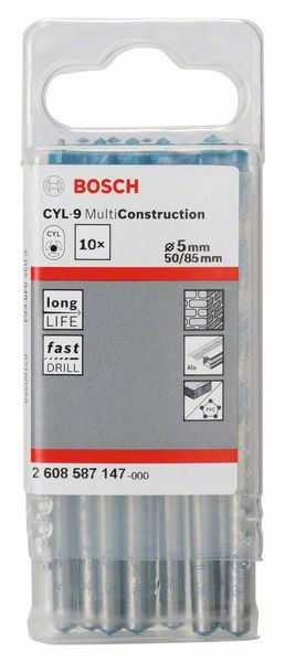 Višenamenska burgija CYL-9 Multi Construction Bosch 2608587147, 5 x 50 x 85 mm, d 5 mm, 1 komad
