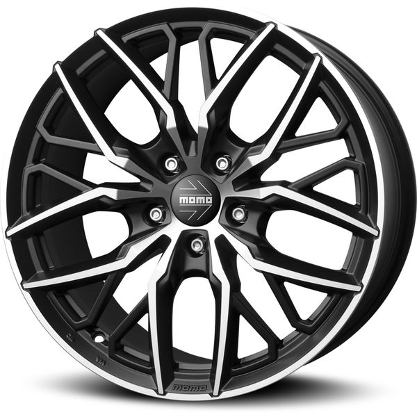 Alu felna 19x8.5J 5/108 ET45 MOMO Spider Matt Black Diamond Cut