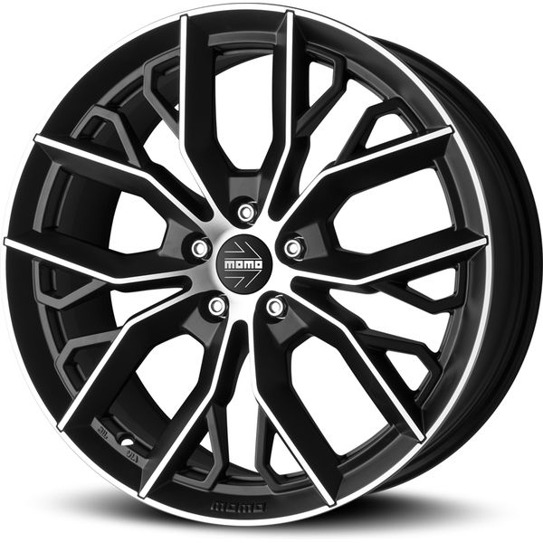 Alu felna 17x7.5J 5/114.3 ET40 MOMO Massimo Matt Black Diamond Cut