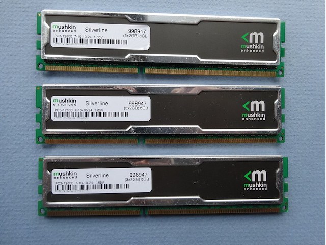 3 x 2GB = 6GB DDR 3 Kit - 1600MHz Mushkin memorija