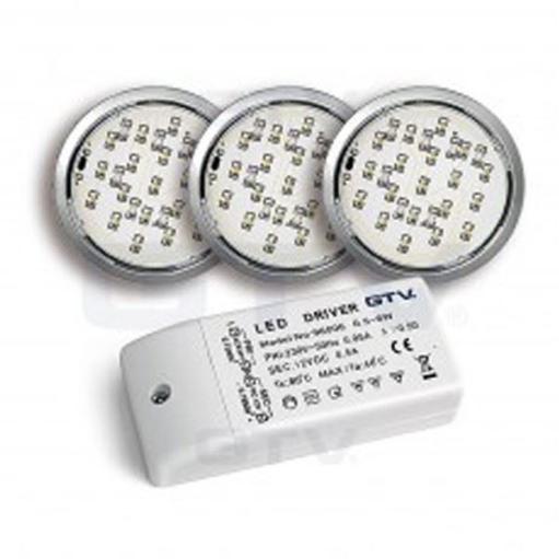 Led lampe, 1/3, 319 3x1,8W Al, GTV