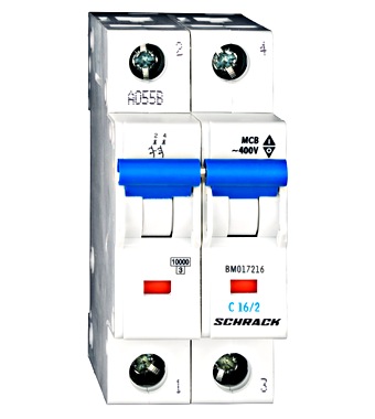 Aut. osigurač 16A/C/2 pol 10KA IEC/EN 60 898 15KA IEC 947-2
Serija BMS0, Standard proizvoda EN 60898,EN 60947-2