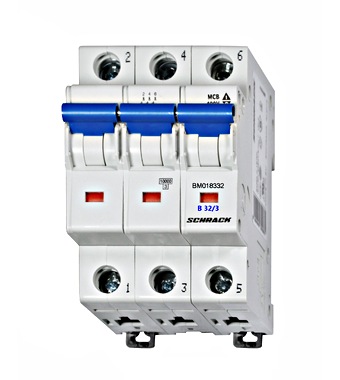 Aut. osigurač 32A/B/3 pol 10KA IEC/EN 60 898 15KA IEC 947-2
Serija BMS0, Standard proizvoda EN 60898,EN 60947-2