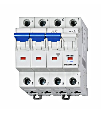 Aut. osig. 1A/C/3 pol+N 10KA IEC/EN 60 898 15KA IEC 947-2
Serija BMS0, Standard proizvoda EN 60898,EN 60947-2