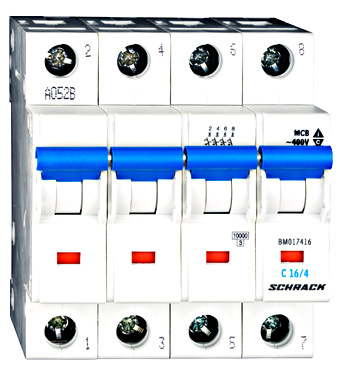 Aut. osigurač 16A/C/4 pol 10KA IEC/EN 60 898 15KA IEC 947-2
Serija BMS0, Standard proizvoda EN 60898,EN 60947-2