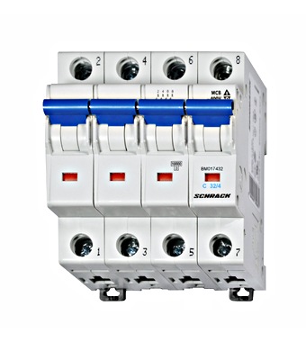 Aut. osigurač 32A/C/4 pol 10KA IEC/EN 60 898 15KA IEC 947-2
Serija BMS0, Standard proizvoda EN 60898,EN 60947-2