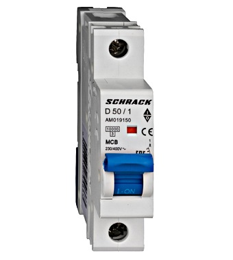 Zaštitni prekidač AMPARO 10kA, D 50A, 1-polni
Tip AM10, Standard proizvoda EN 60898-1:2019,IEC 60898-1