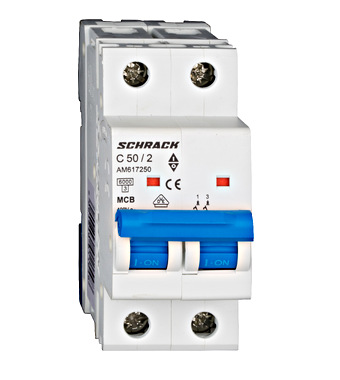 Zaštitni prekidač AMPARO 6kA, C 50A, 2-polni
Tip AM6, Standard proizvoda EN 60898-1,IEC 60898-1