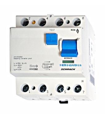 FID sklopka 63A,4P,300mA,S izvedba, za frekventne pretvarače
Serija BC serija, Tip A (osetljiv na pulsne struje), Izvedba/tip U ( neosetljiv na frekven. regulatore), Standard proizvoda EN 61008, ...