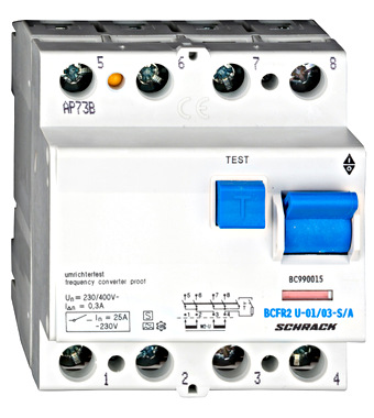FI-prekidni relej,frekventno osetljiv 0,1/0,3A,W2
Serija Za strujni trafo, Tip A (osetljiv na pulsne struje), Izvedba/tip U ( neosetljiv na frekven. regulatore)