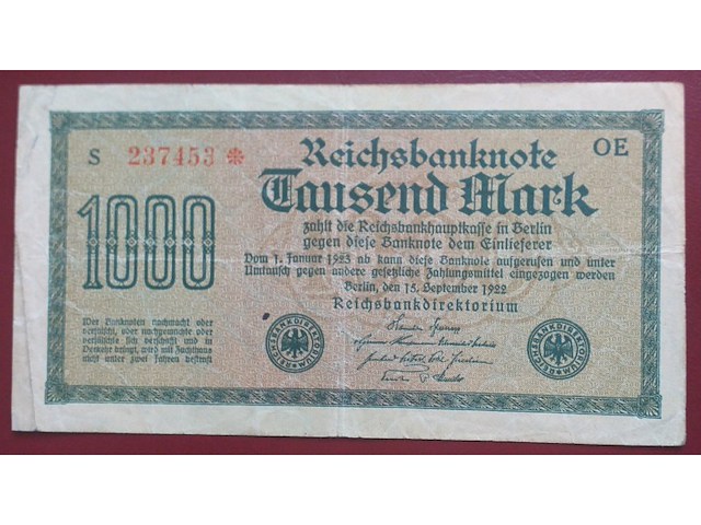 1000 MARK 1922 OE