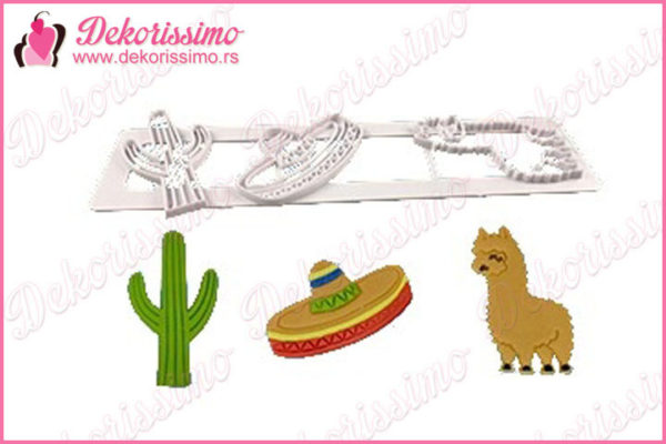 Sekač lenjir lama, sombrero i kaktus -K1671