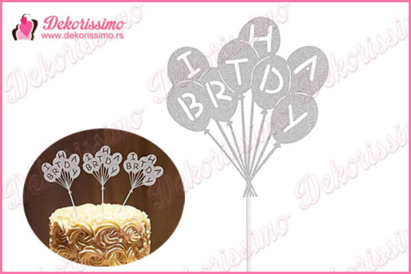 Toper za tortu Happy birthday baloni – K2852