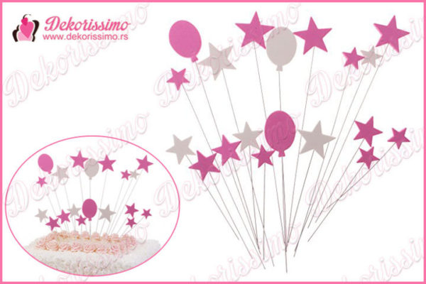 Toper za tortu zvezde i baloni – K2811