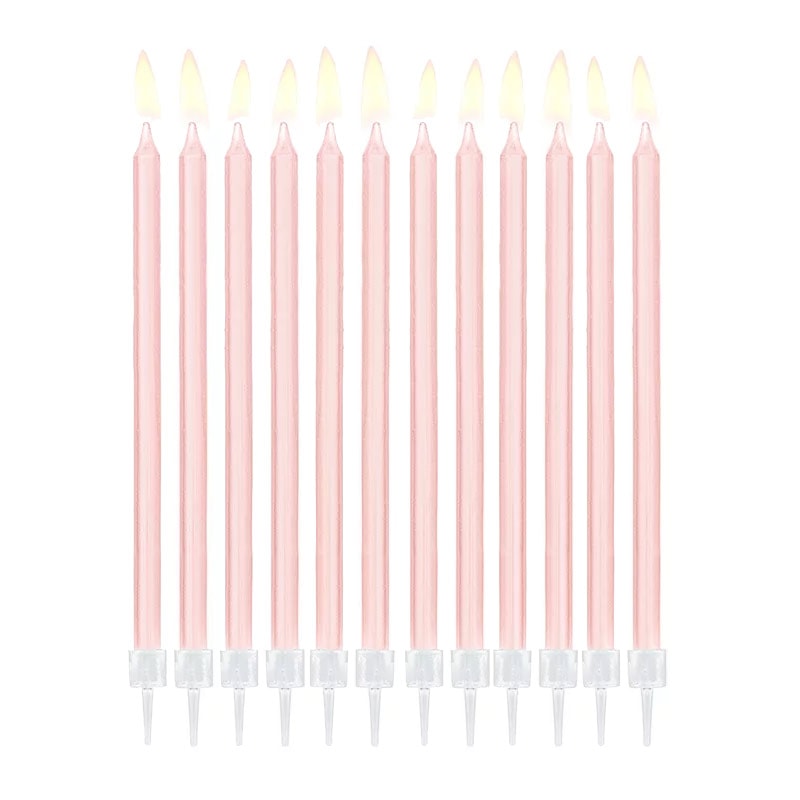 Rođendanske svećice Roze – 12 kom