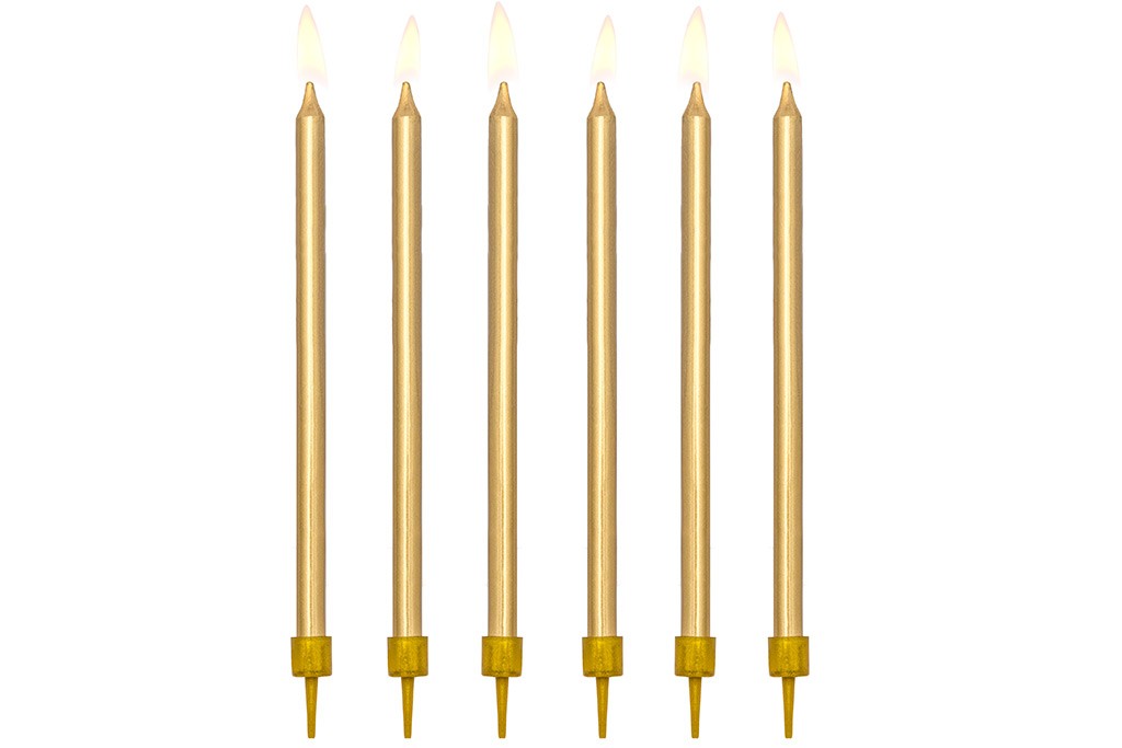 Rođendanske svećice zlatne – 12 kom