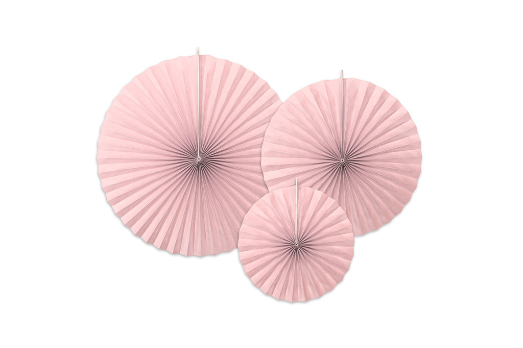 Dekorativne rozete puder roze – 3 kom