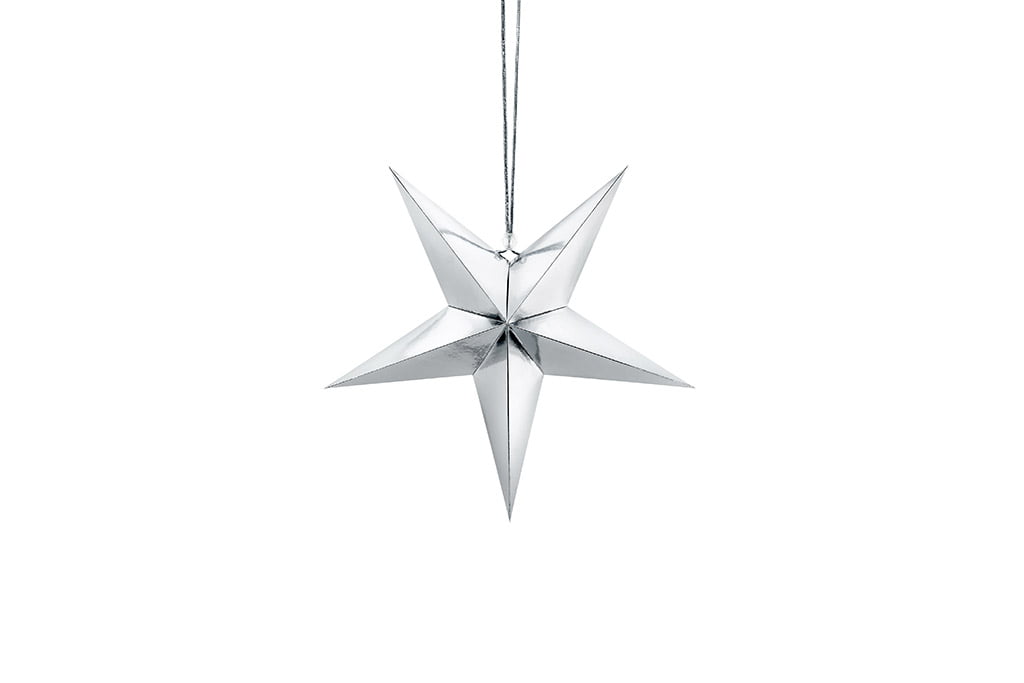 Viseća dekoracija srebrna zvezda – 30cm