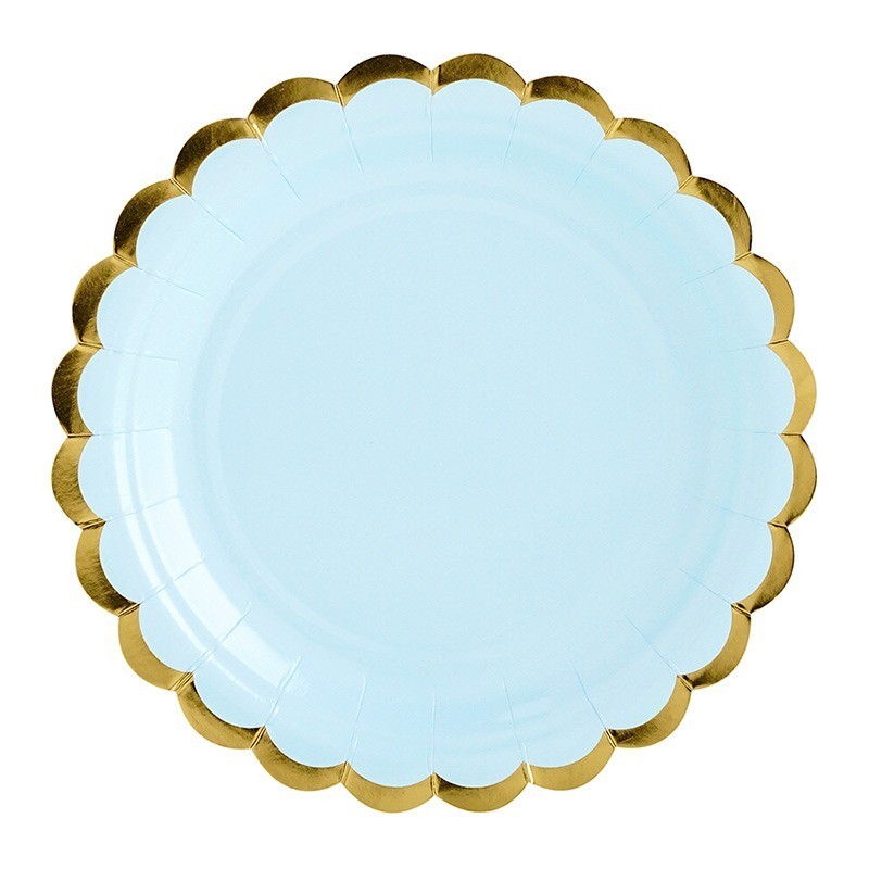 Tanjiri plavi sa zlatnom ivicom 18cm – 6 kom