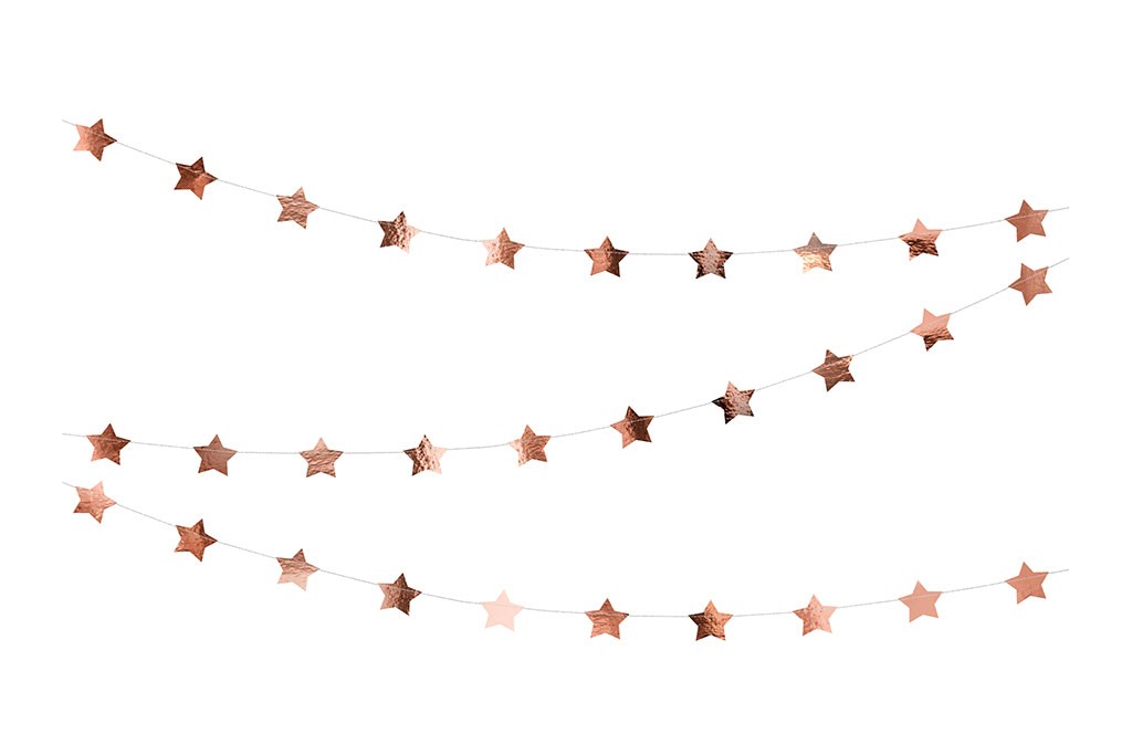Baner zlatno roze zvezdice – 3.6m