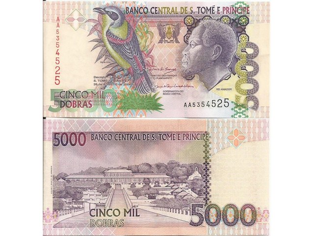 Sao Tome e Principe 5000 dobras 2004. UNC