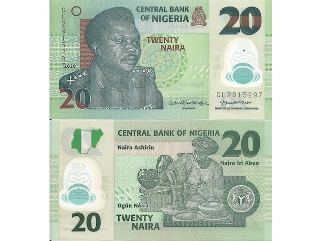 Nigeria 20 naira 2020. UNC Polimer