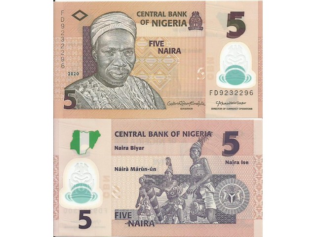 Nigeria 5 naira 2020. UNC Polimer