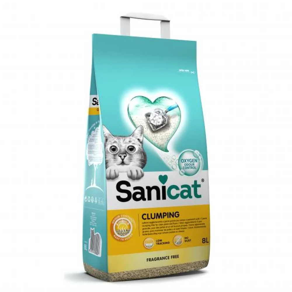 SANICAT grudvajući posip za mačke - bez mirisa - Unscented - 8L