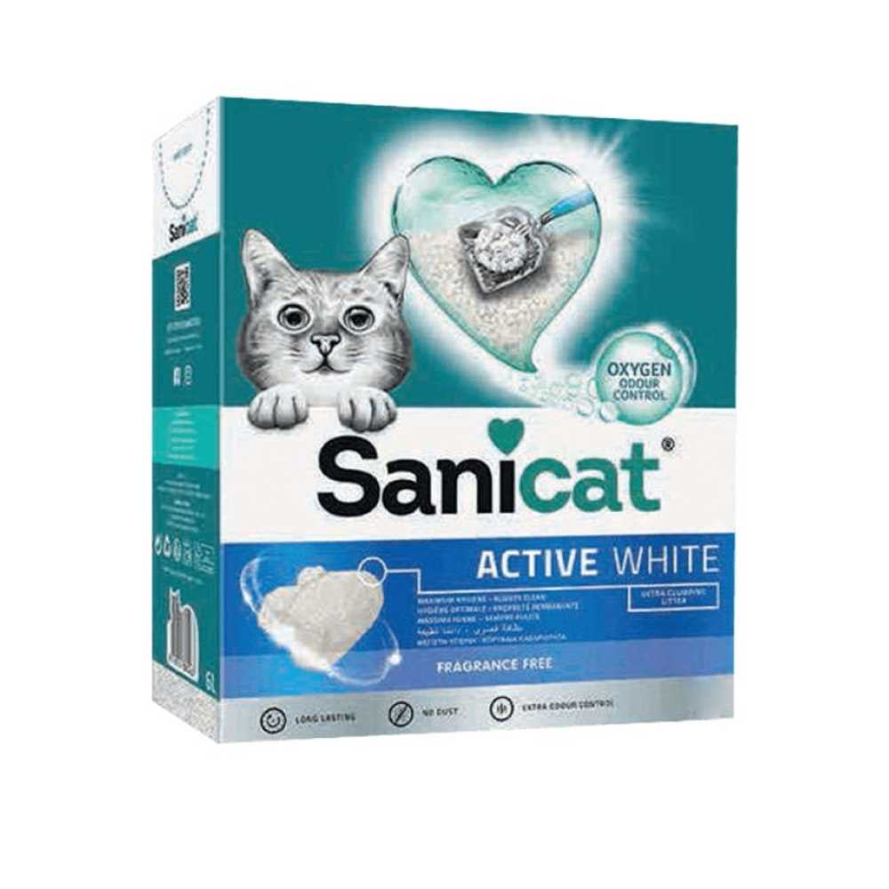 SANICAT grudvajući posip za mačke Active White - 10L