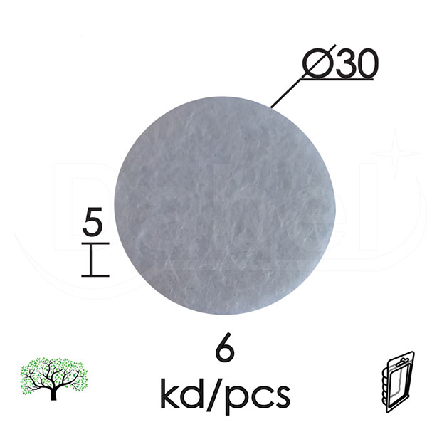 Podloška filc samol. za nameštaj F02 Bela fi30x5mm (6kom)