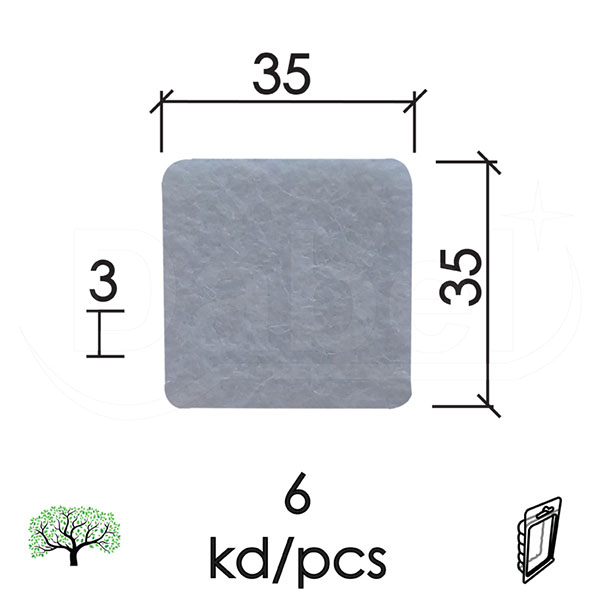 Podloška filc samol. za nameštaj F01 Bela 35x35x3mm (6kom)