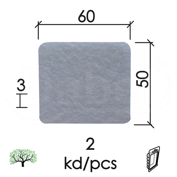 Podloška filc samol. za nameštaj F01 Bela 50x60x3mm (2kom)