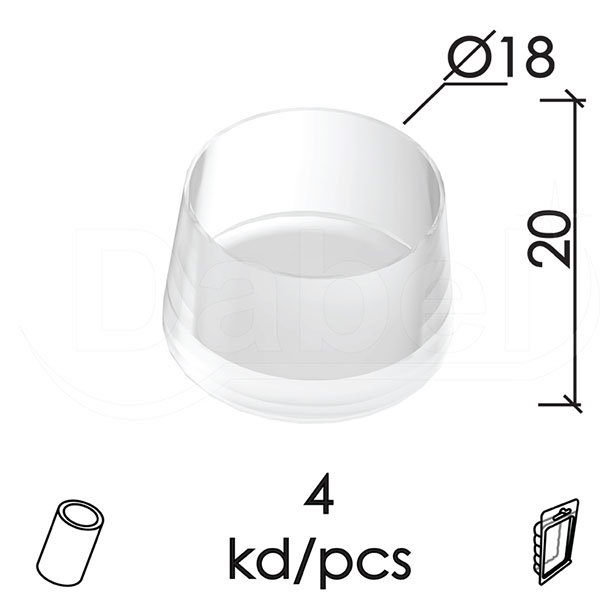 Navlaka za nogare stolica SN2 Trans fi18mm (4kom) cilindrični presek DBP1