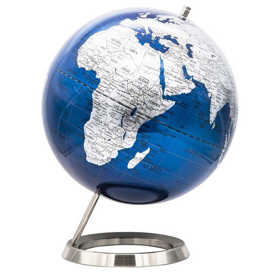 Globus metalik plavi, 30cm, 1257