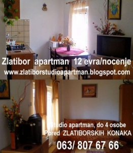 Z L A T I B O R, APARTMAN, 12 evra/dan,...