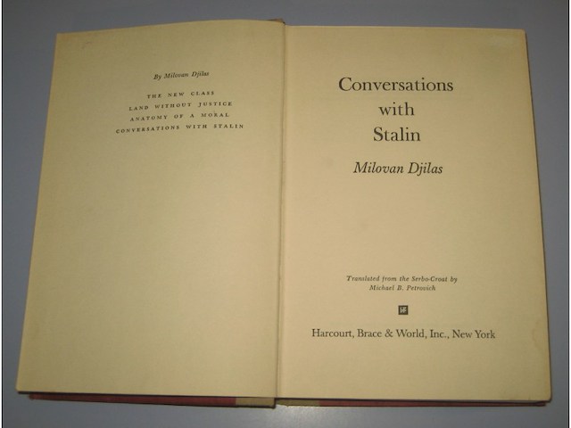 Conversations with Stalin Milovan Djilas prvo izdanje