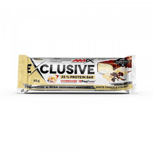 AMIX Exclusive Protein Bar 85gr bela čokolada kokos