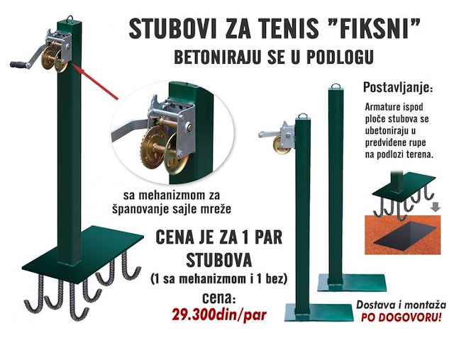 Stubovi `FIKSNI` (betoniraju se u podlogu)