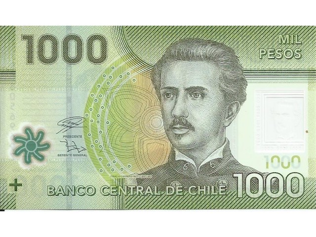 CHILE ČILE 1000 pesos 2018. UNC polimer
