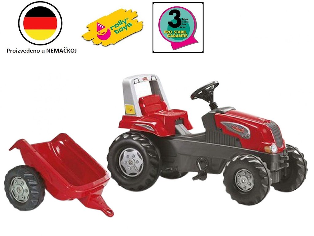 Traktor junior RT sa kid prikolicom crveni