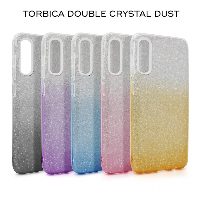 Maska Double Crystal Dust za Samsung A715F Galaxy A71 crno srebrna
