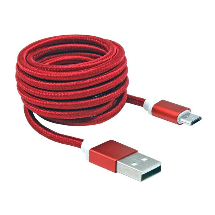 S-BOX crveni kabl za punjač USB A (muški) na micro USB (muški) 1.5m