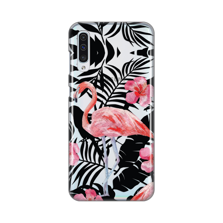 Maska Silikonska Print Skin za Samsung A505F Galaxy A50 Pink and Black Flamingo