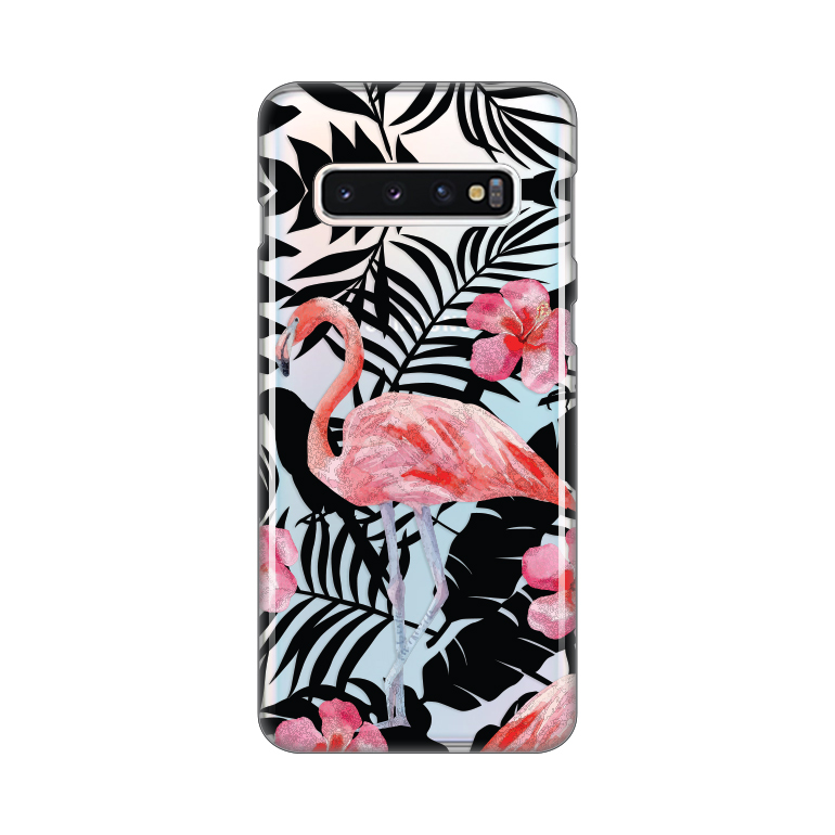 Maska Silikonska Print Skin za Samsung G970 S10 Pink and Black Flamingo