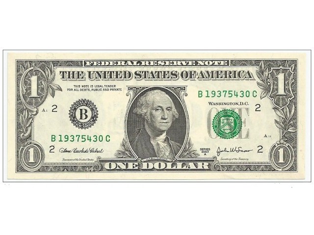 USA 1 dollar 2003. UNC Letter B New York