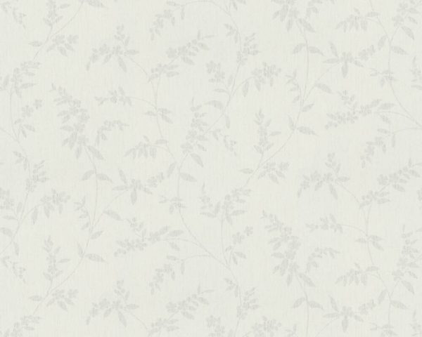 A.S. Création Wallpaper «Floral, Grey, Metallic, White» 376322