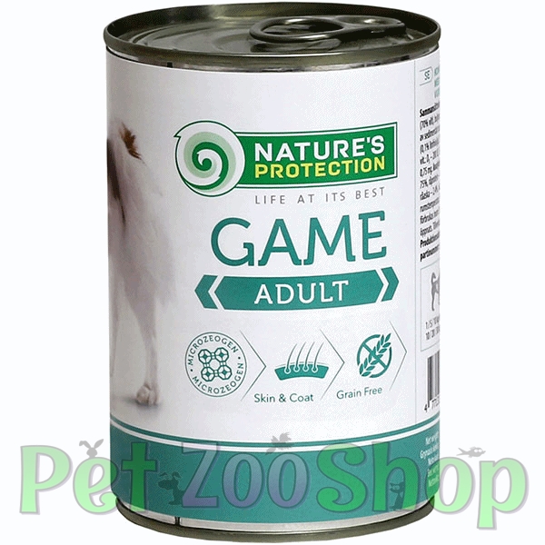 Nature’s Protection Konzerva za odrasle Pse Adult Game Divljač 400g