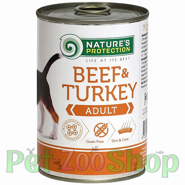Nature’s Protection Konzerva hrana za odrasle pse Govedina i Ćuretina Beef&Turkey 400g